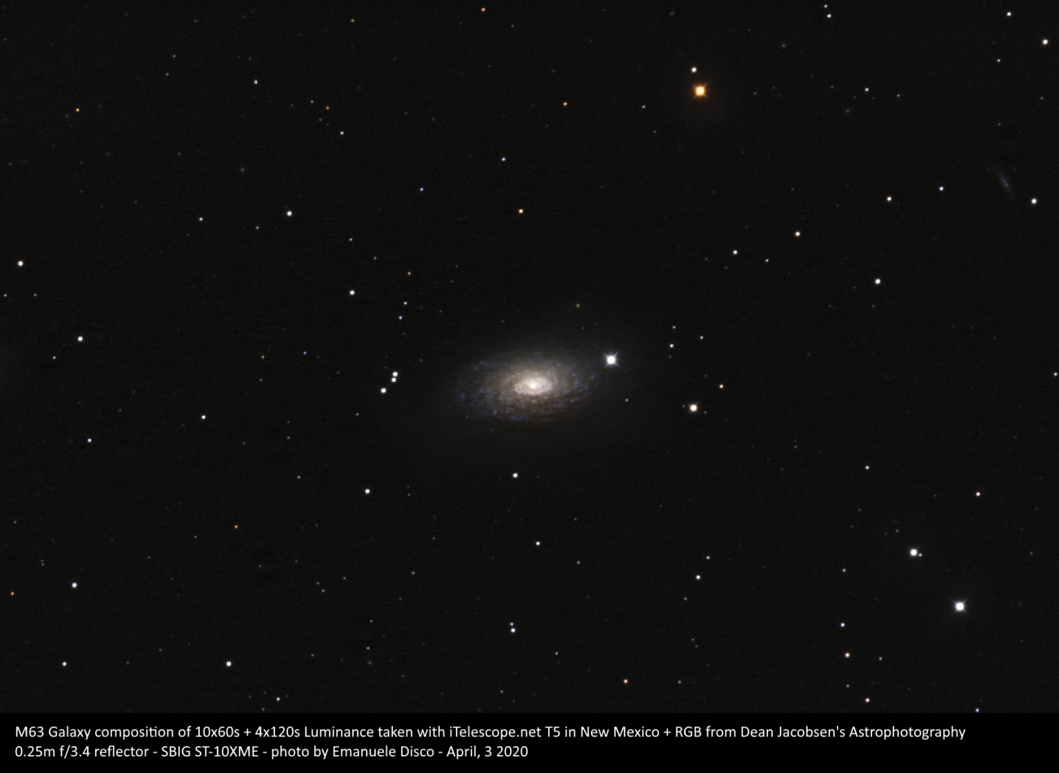 Messier 63 – The Sunflower Galaxy in LRGB with some help – Emanuele Disco